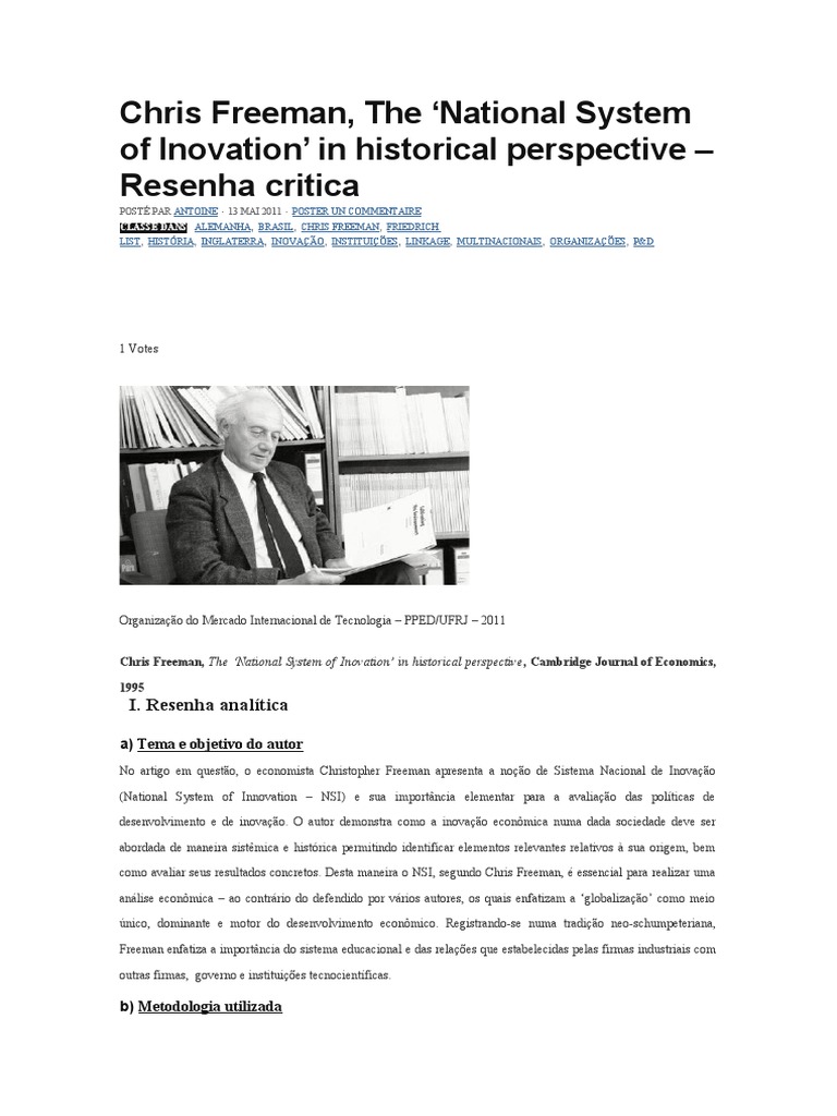 Chris Freeman - Resenha Analitica | PDF | Economia | Inovação
