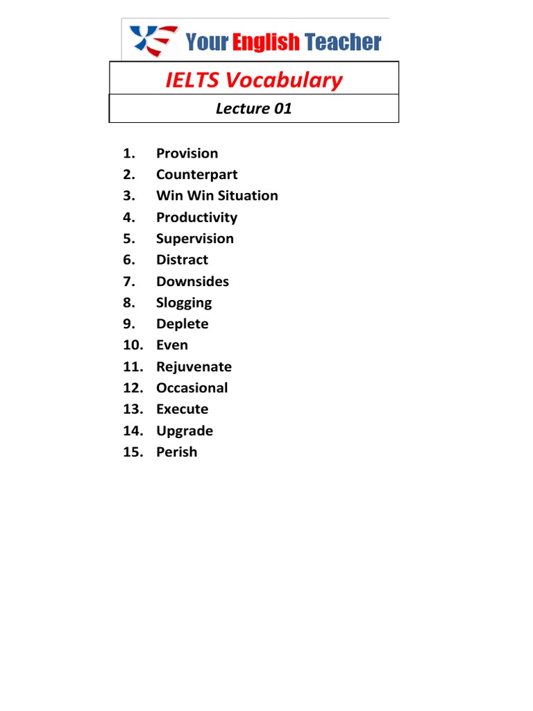 IELTS Vocabulary 01 | PDF | Vocabulary | Cognitive Science