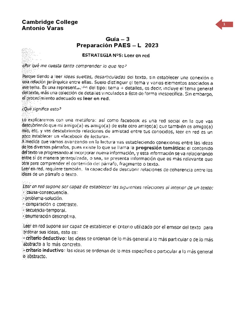 Guía 3 - PAES - 2023 (Estrateg 5) Ej 1 Al 3 | PDF