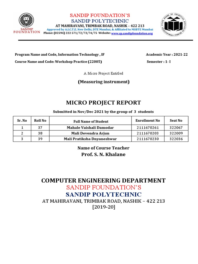 Computer Engineering Department: Micro Project Report | PDF ...