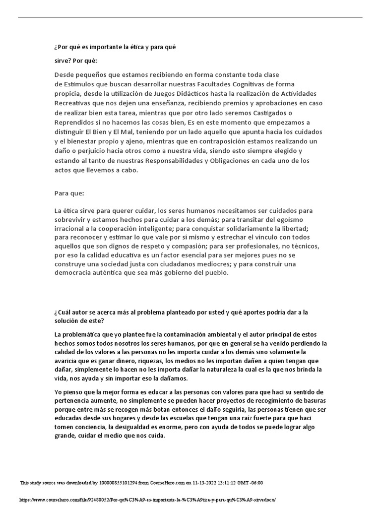 Por Qu Es Importante La Tica y para Qu Sirve | PDF | Egoismo ... Por Qu Es Importante La Tica y para Qu Sirve | PDF | Egoismo ...