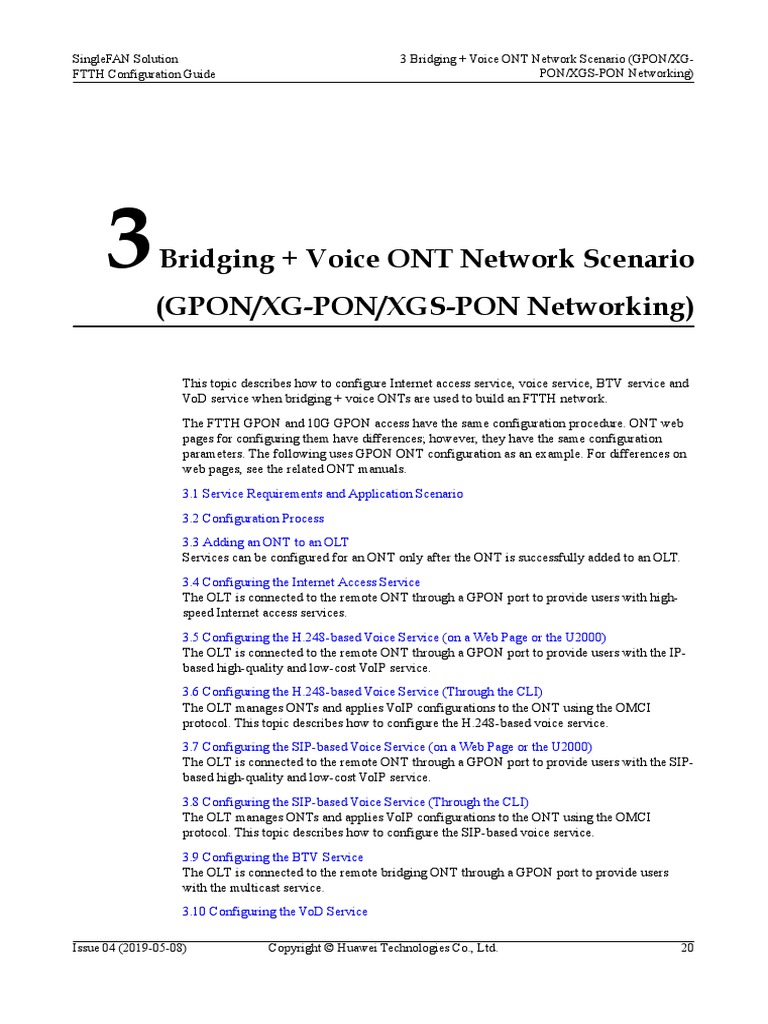 01-03 Bridging + Voice ONT Network Scenario (GPON XG-PON XGS-PON ...