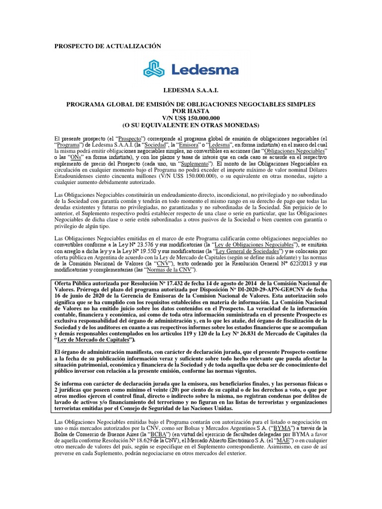 Prospecto de Programa-Ledesma | PDF