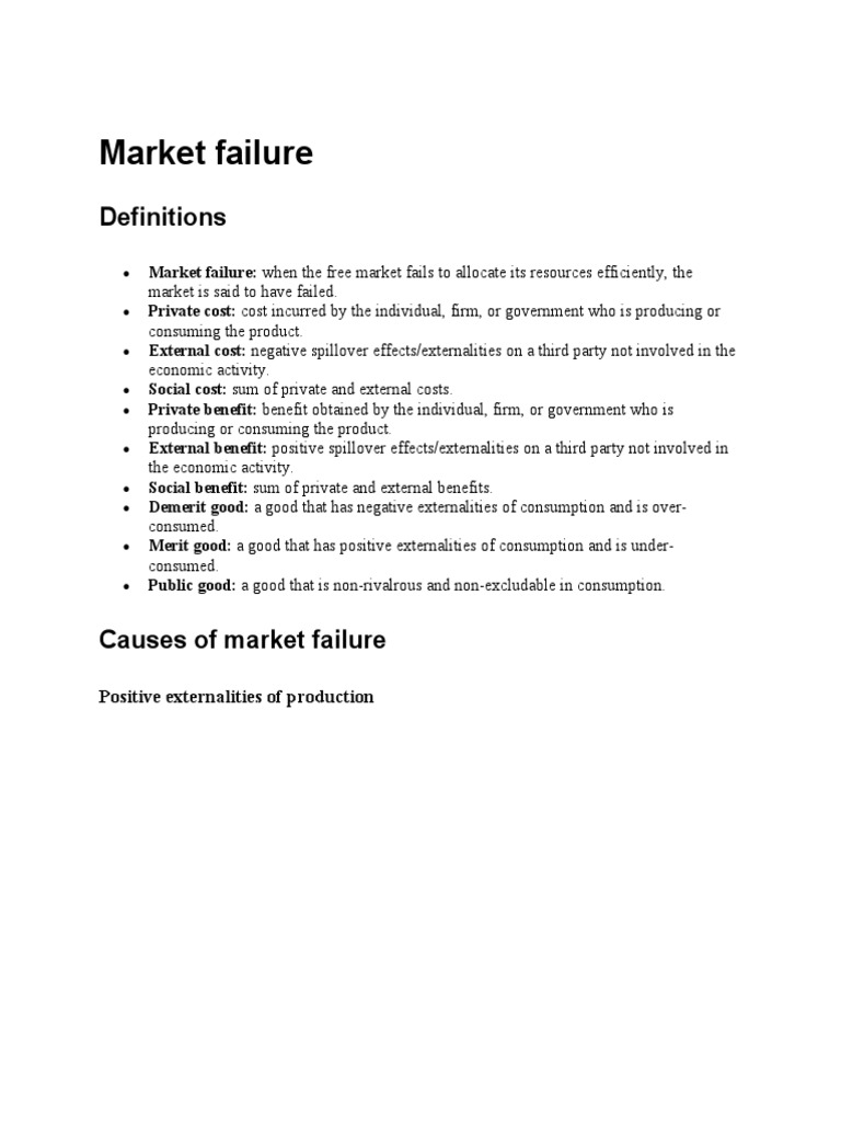 Market Failure Notes | PDF | Externality | Subsidy