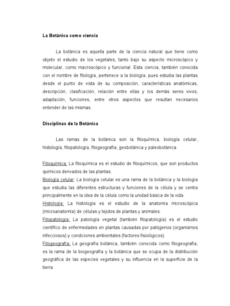 Introducción a la Botánica | PDF | Ciencia y matemáticas