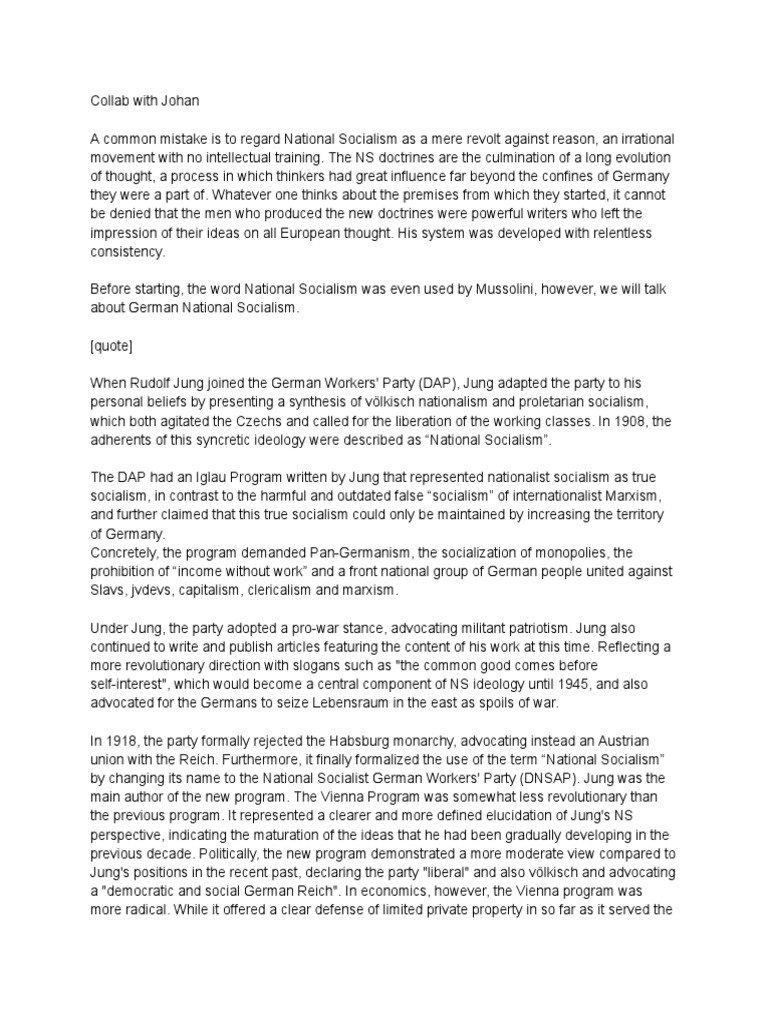 Origins of National Socialism | PDF | Socialism | Nazism