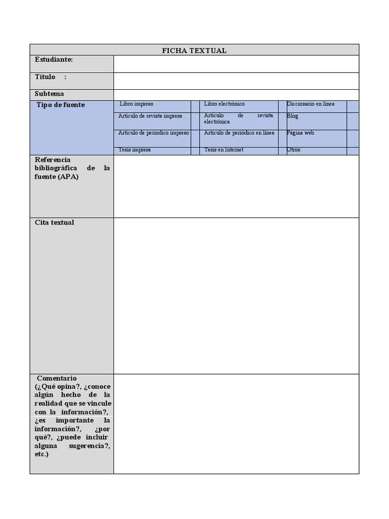 FICHA TEXTUAL - FORMATO (3) | PDF