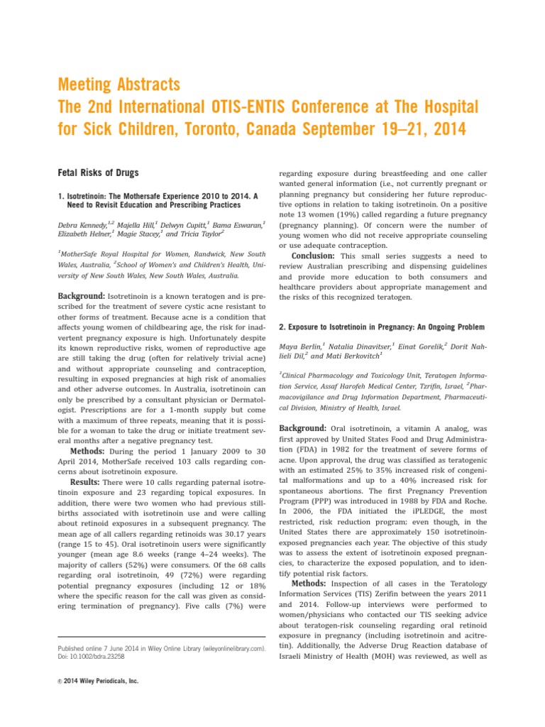 Meeting Abstracts The 2nd International OTIS-ENTIS Conference at The ...