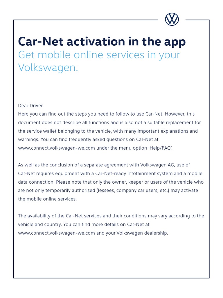Car-Net Activation App EN | PDF | Mobile App | Google Play