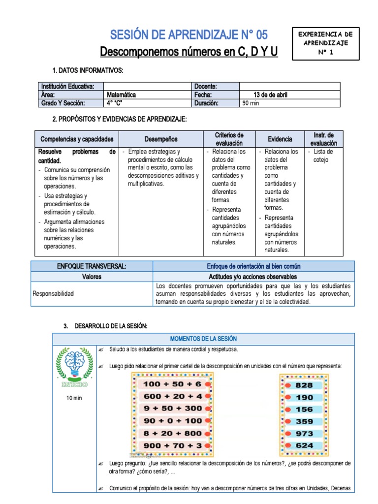 Sesión 5 Mat | PDF | Evaluación | Aprendizaje