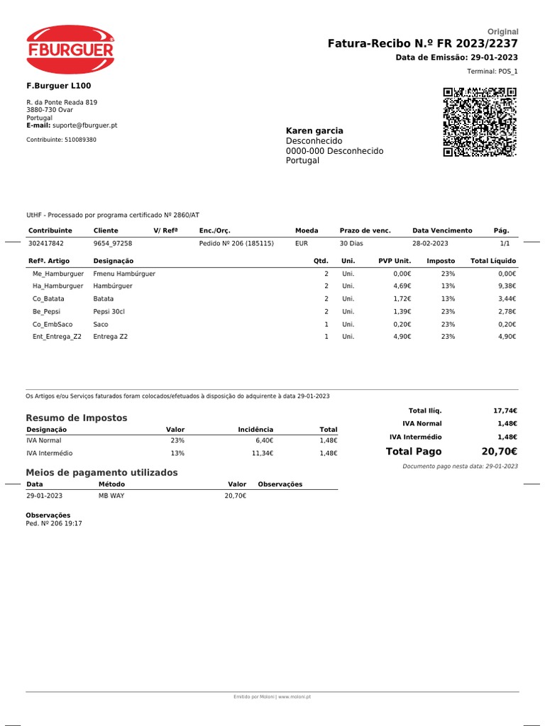 Fernandesburguerunipessoallda FR 2023-2237 | PDF