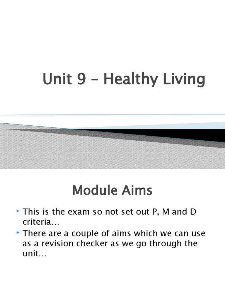 Unit 9 - Healthy Living Lesson 1 | PDF | Career & Growth | Self-Improvement