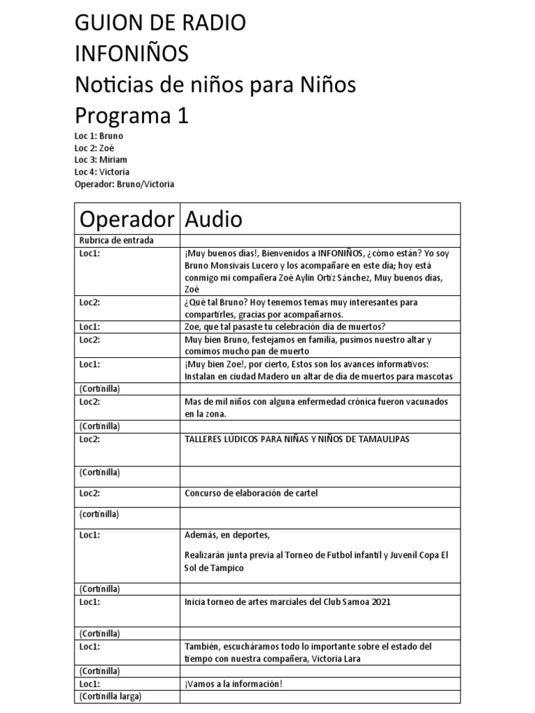 Guion de Radio Completo | PDF