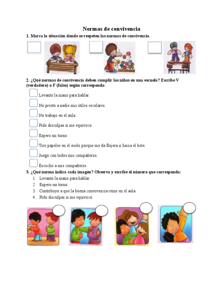 Normas de Convivencia PARA TERCERO | PDF