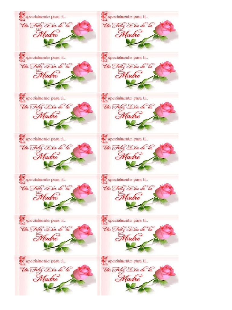 Tarjetas Del Dia De La Madre Pdf