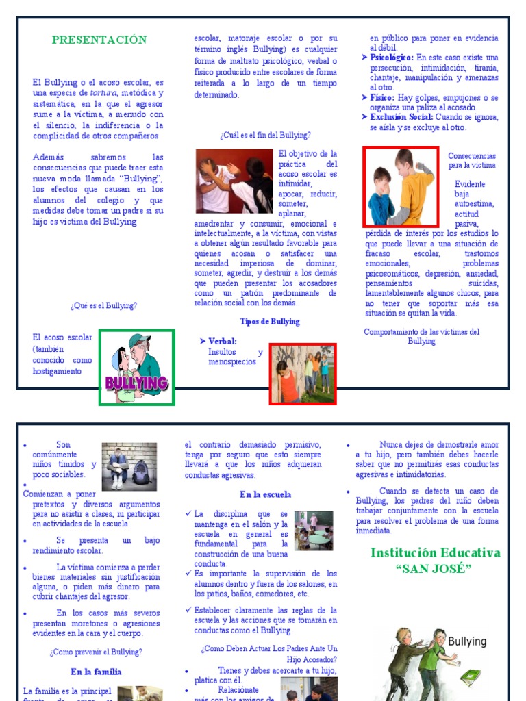 Triptico Bullying | PDF | Agresión | Psicología Social