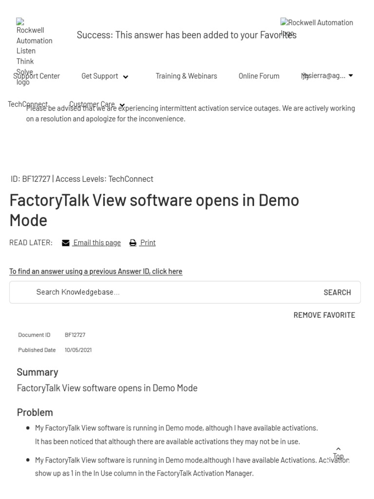 FactoryTalk View Software Opens in Demo Mode | PDF | Computer File ...