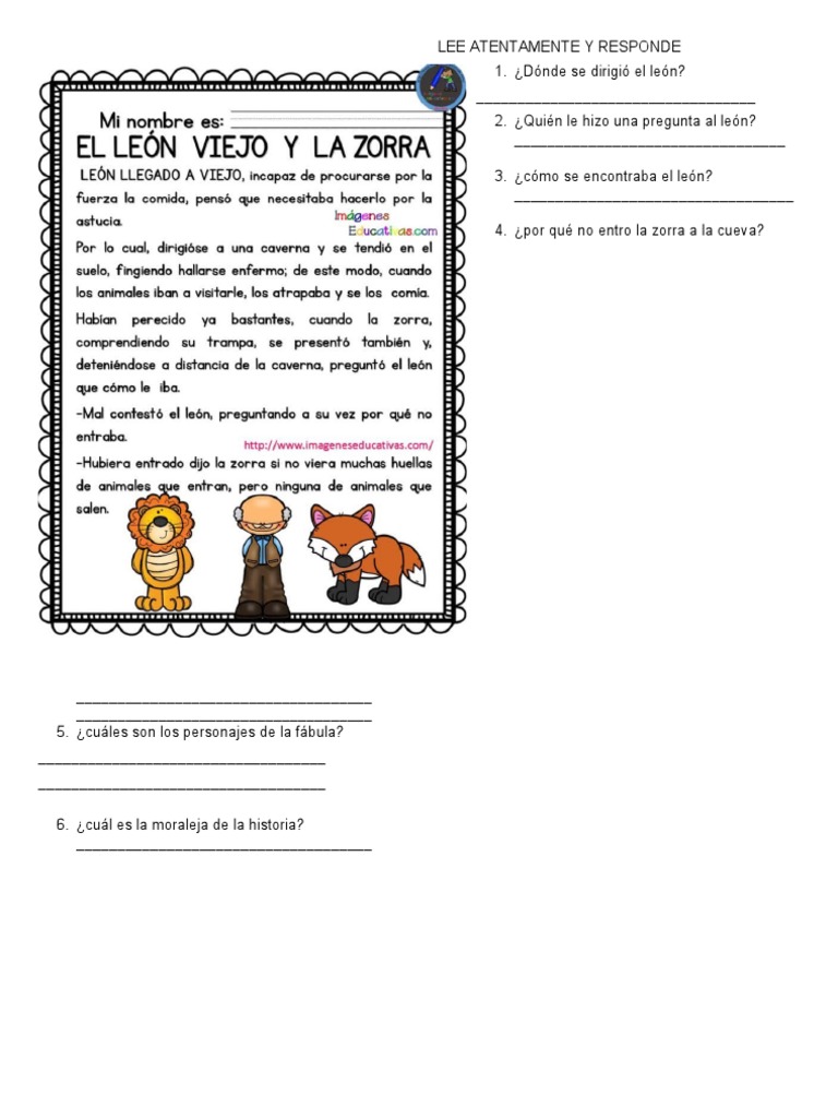 Fabula Comprension Lectora | PDF