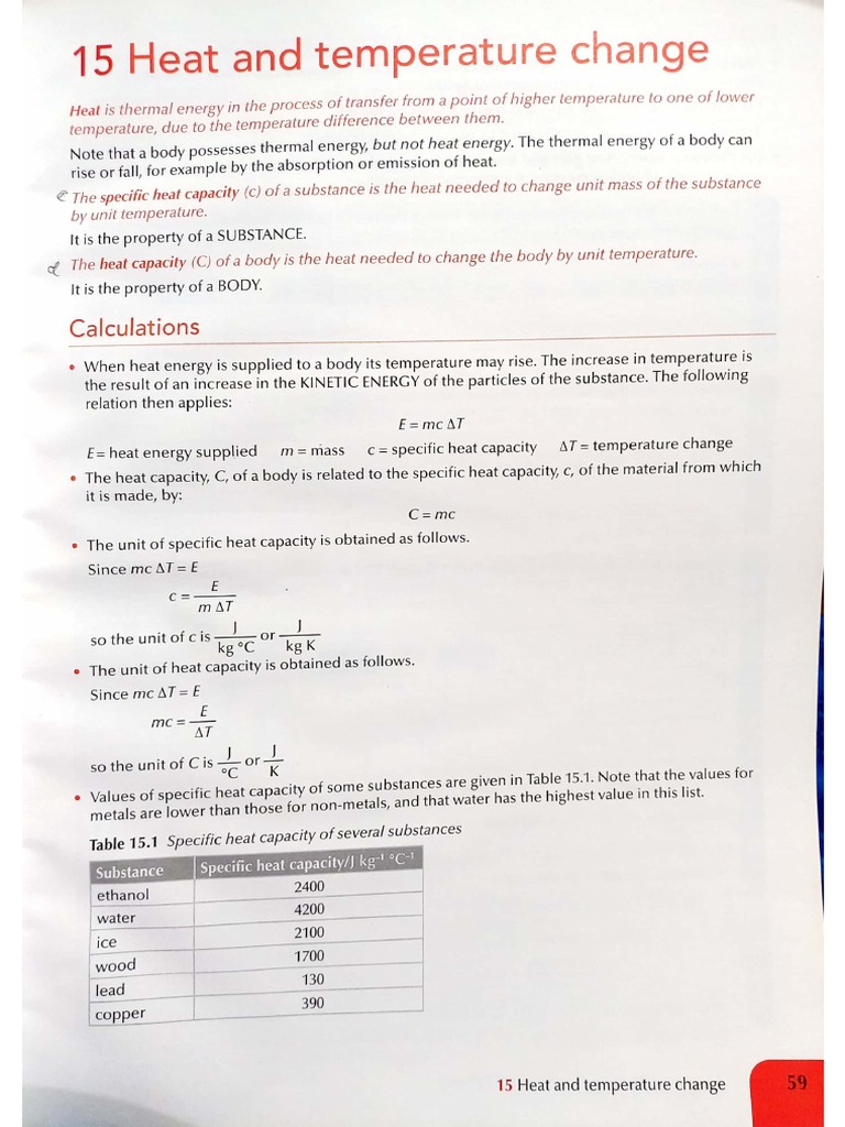 Heat Capacity and Specific Heat Capacity | PDF