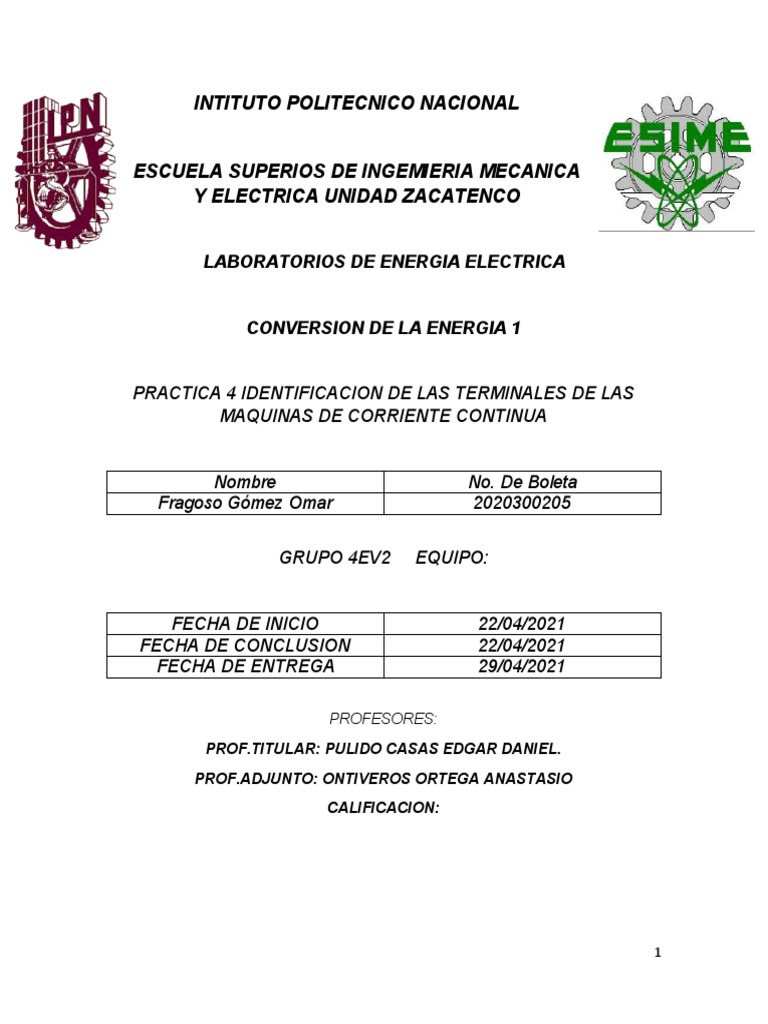 Reporte Practica 4 | PDF | Inductor | Corriente eléctrica
