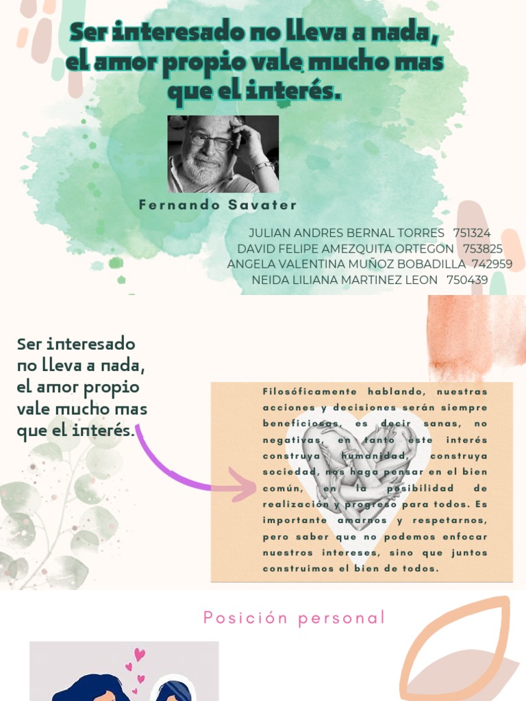 Ser Interesado No Lleva A Nada, El Amor Propio Vale Mucho Mas Que El ...