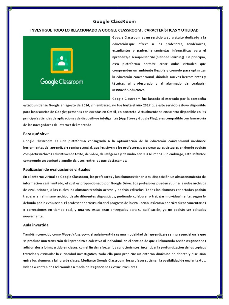 Google Classroom: Guía para Educadores | PDF