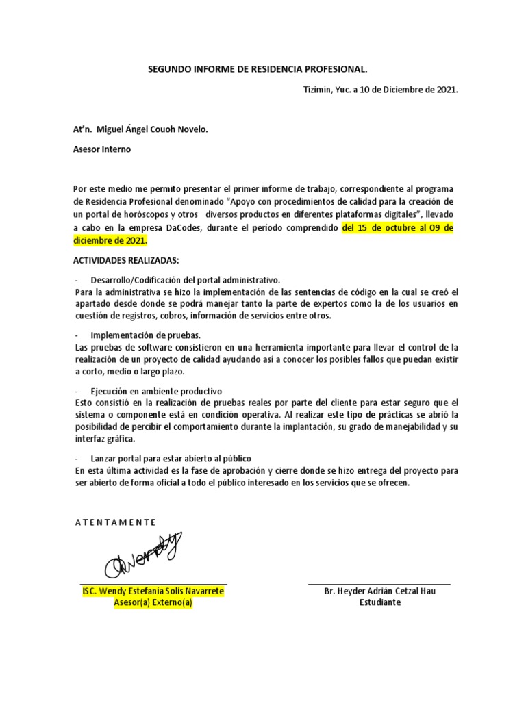 Informe de Residencia Profesional | PDF