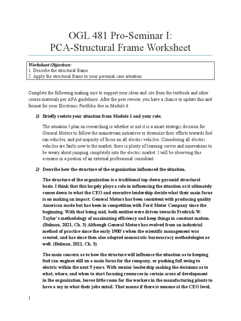 2 Structural Frame Worksheet | PDF | Leadership | Business