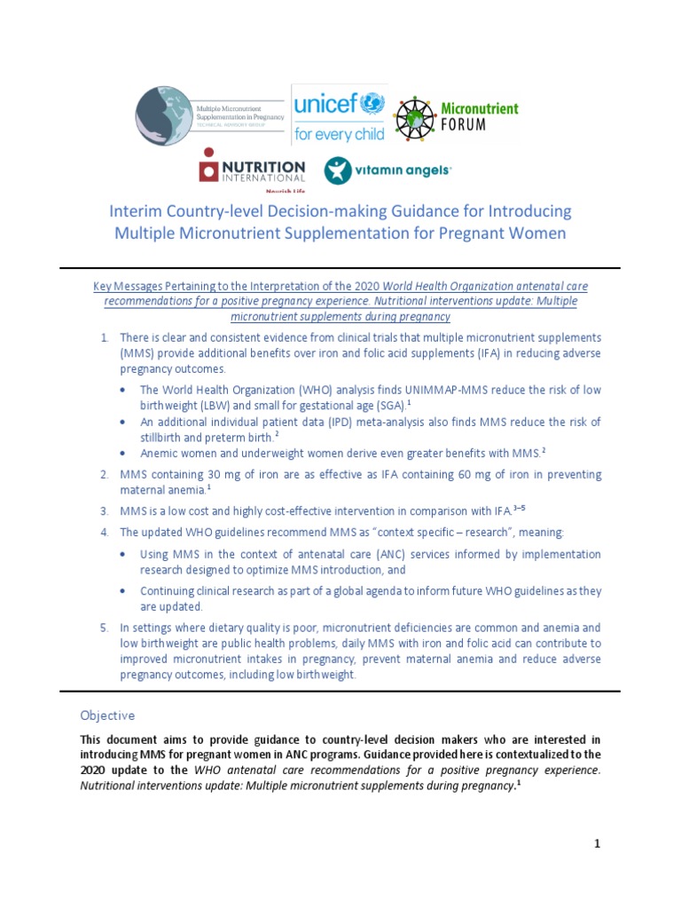 Interim Country-Level Decision-Making Guidance For Introducing Multiple ...