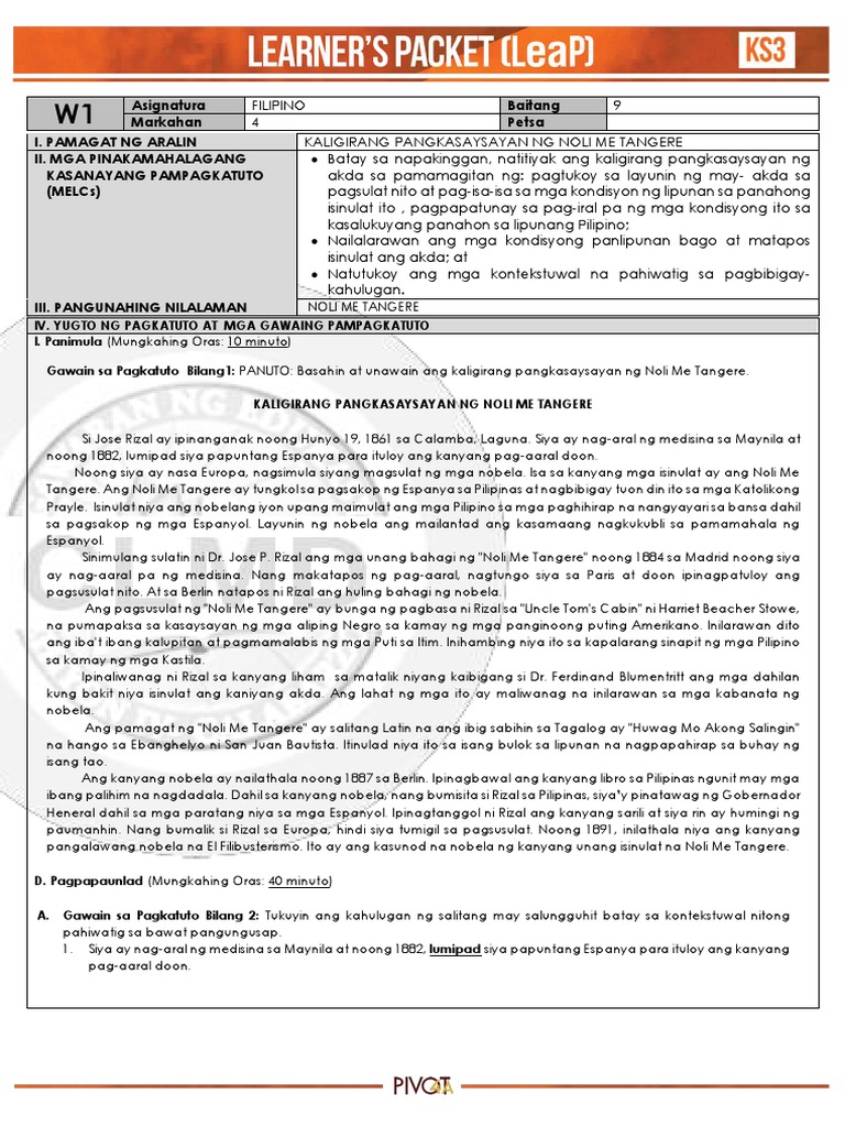 Asignatura Baitang Markahan Petsa I. Pamagat NG Aralin Ii. Mga ...