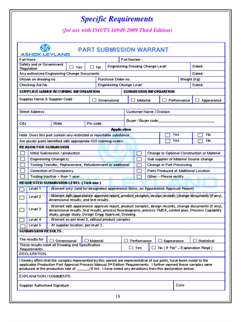 Al Psw Format | Specification (Technical Standard) | Industries