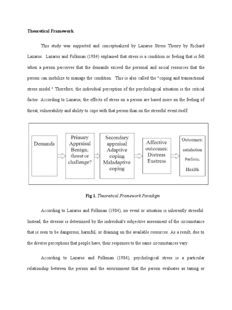 Theoretical Framework | PDF | Stress (Biology) | Psychological Theories