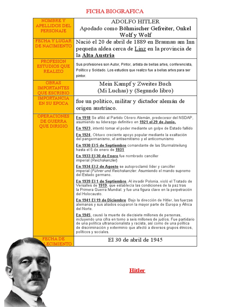 Biografia de Hitler | PDF | Adolf Hitler | Alemania nazi