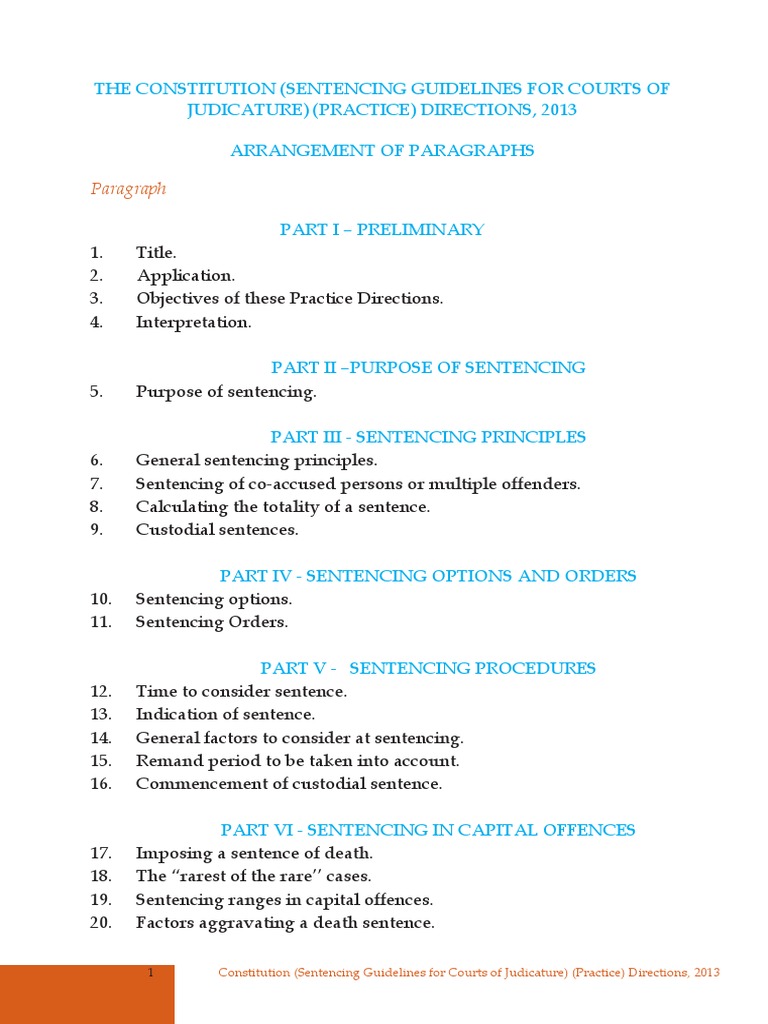 The Constitution (Sentencing Guidelines) For Courts of Judicature | PDF ...