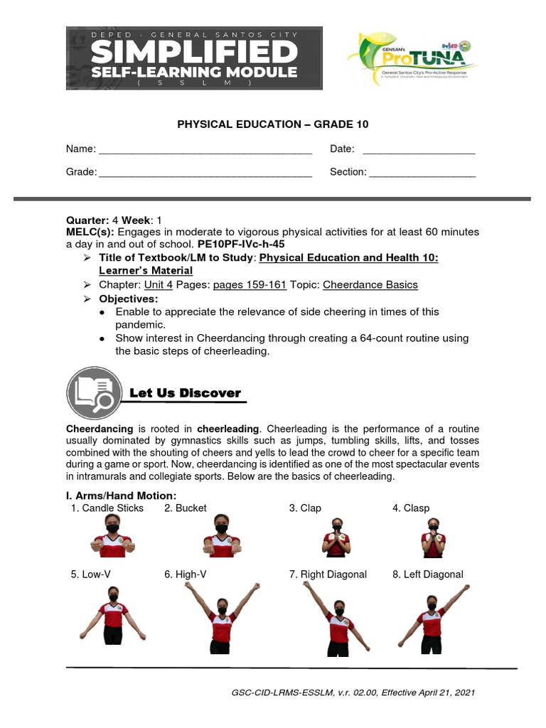 Physical Education - Grade 10: Let Us Discover | PDF | Cheerleading ...