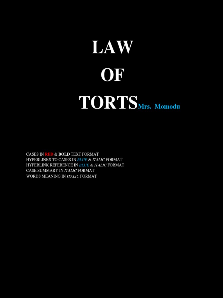 Damages In Torts Mrs Momodu Pdf Damages Punitive Damages