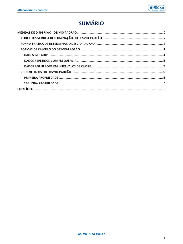 Cálculo do Desvio-Padrão: Guia Prático | PDF | Desvio padrão | Média