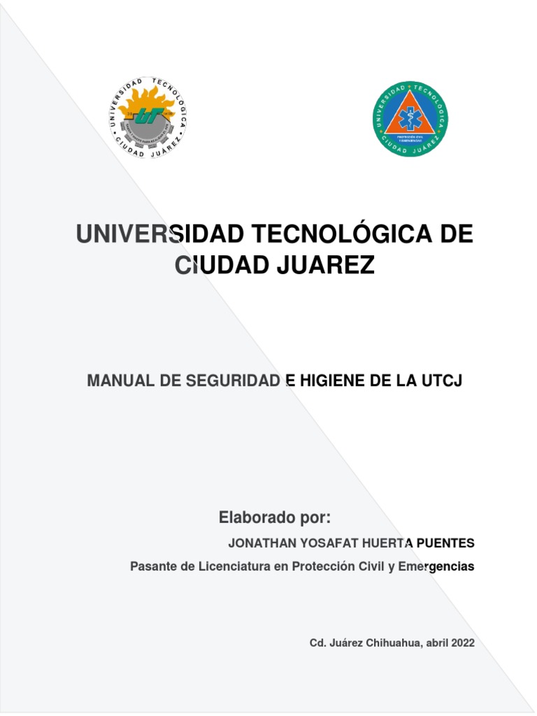 Universidad Tecnológica de Ciudad Juarez: Manual de Seguridad E Higiene ...