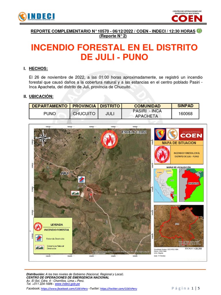 Reporte Complementario #10570 06dic2022 Incendio Forestal en El ...