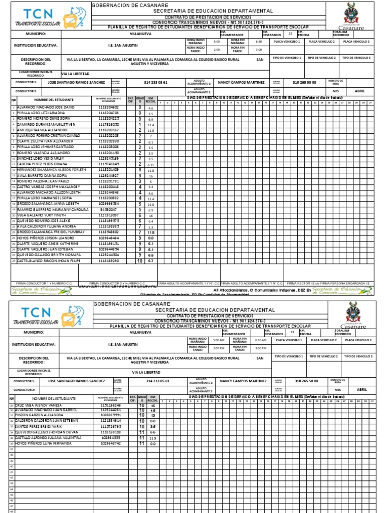 TCN - Transpote Escolar 2023 | PDF