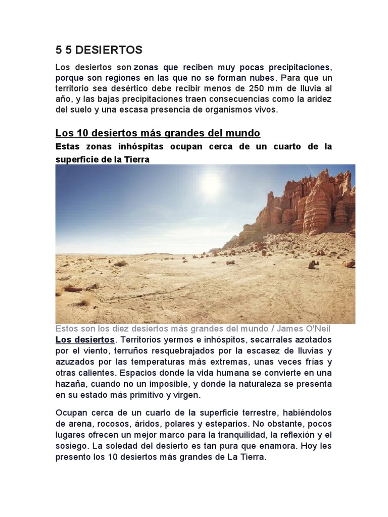5 5 Desiertos | PDF | Sáhara | Desierto