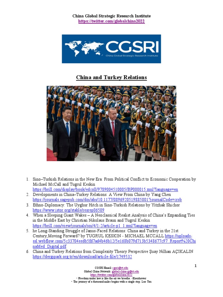 China-Turkey Relations Overview | PDF