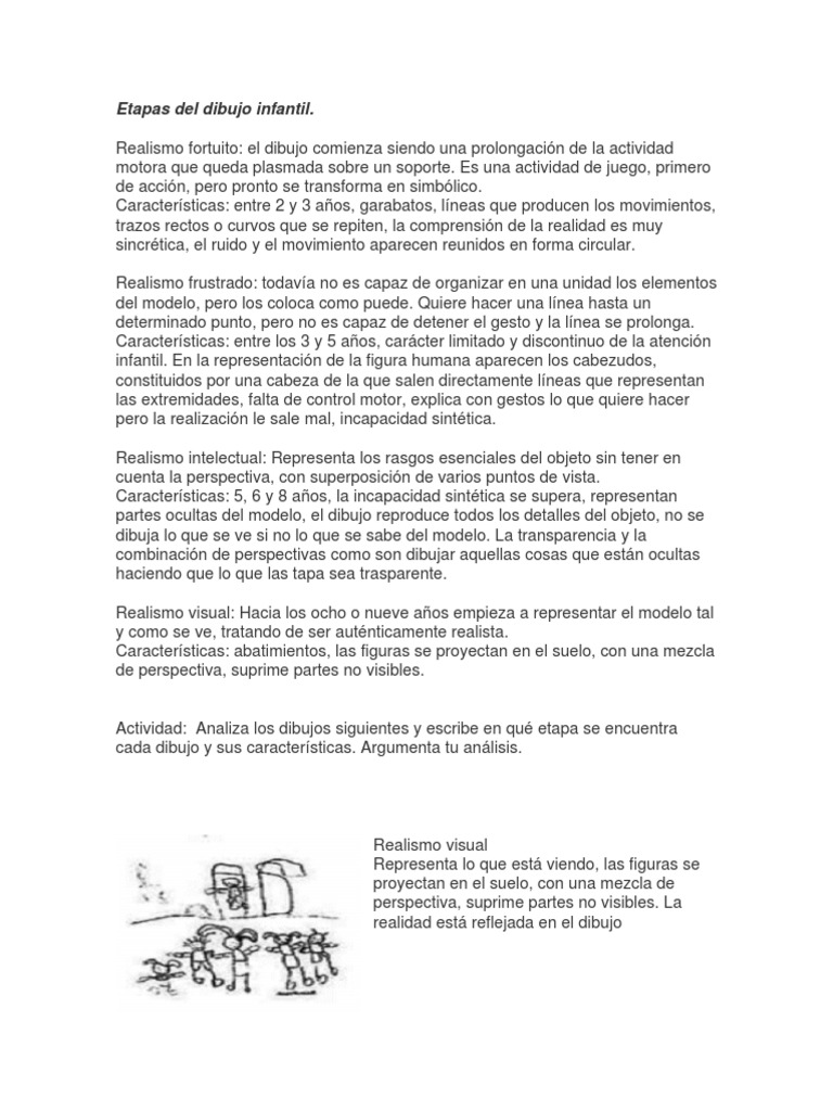 Etapas Del Dibujo Infantil | PDF | Dibujo | Perspectiva (Gráfica)
