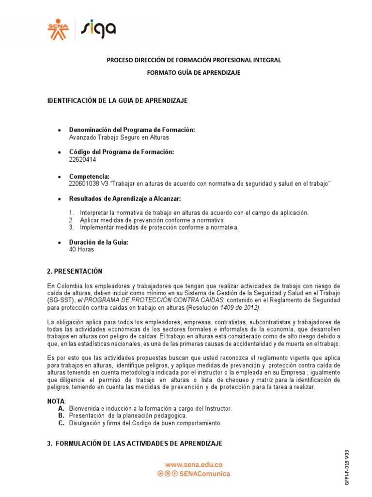 Gfpi-F-019 - Guia - de - Aprendizaje - Tsa - Avanzado | PDF