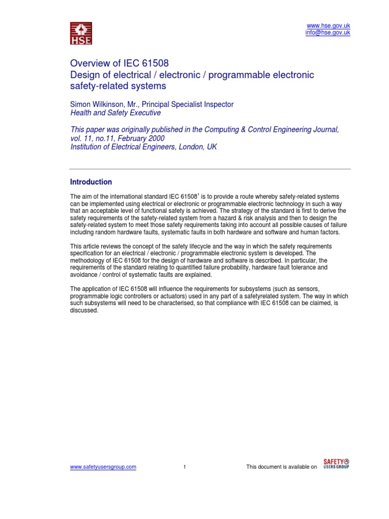 IEC 61508 Overview | PDF | Systems Science | Systems Theory
