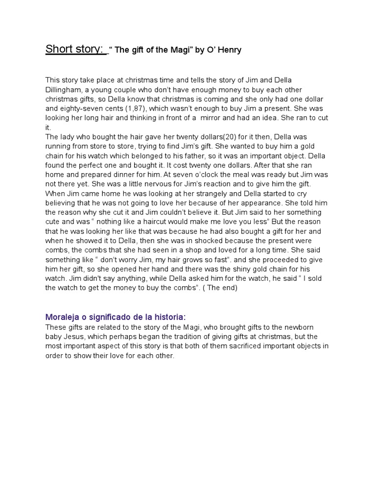 The Gift of the Magi: A Christmas Tale | PDF
