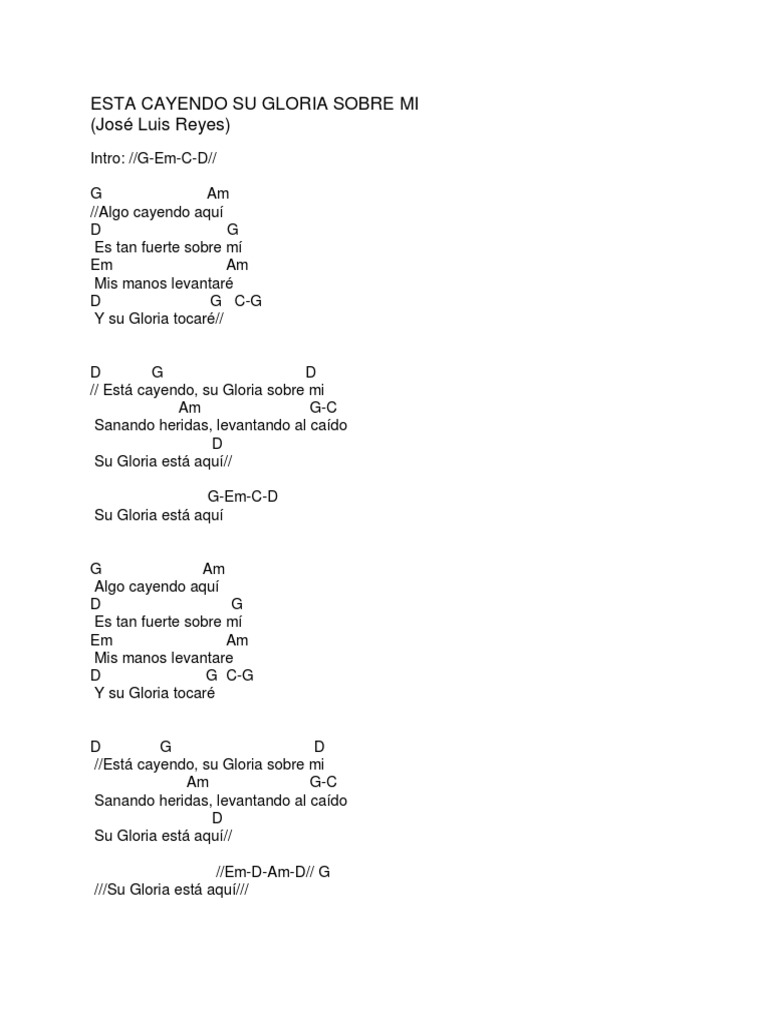 Esta Cayendo Su Gloria Sobre Mi | PDF