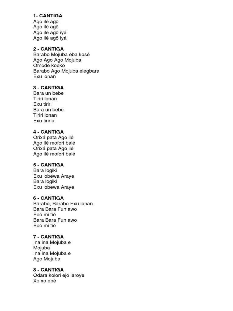 1 Cantiga | PDF | Divindades | Santeria