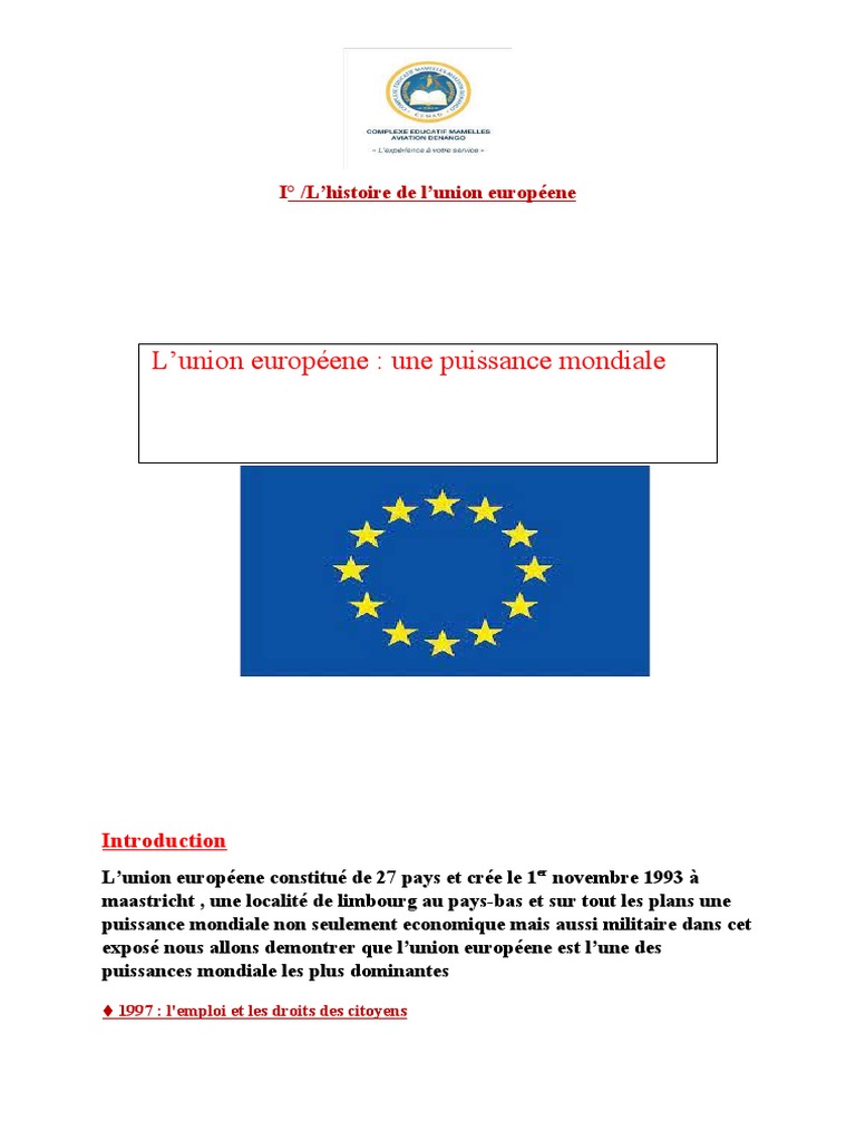 Expose 2 | PDF | Union européenne | France
