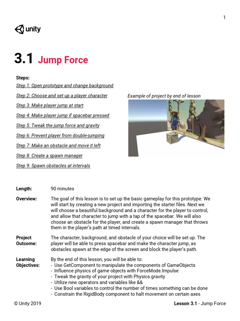 Lesson Plan 3.1 - Jump Force | PDF | Parameter (Computer Programming) | Computer Programming